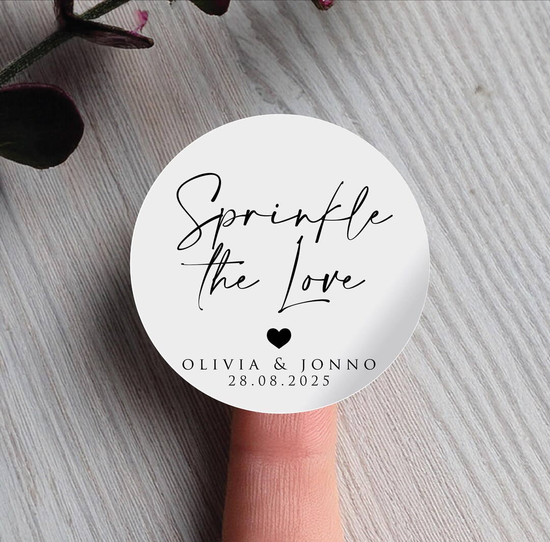 Personalised Wedding Confetti Stickers | Sprinkle the Love | Set of 35 ...