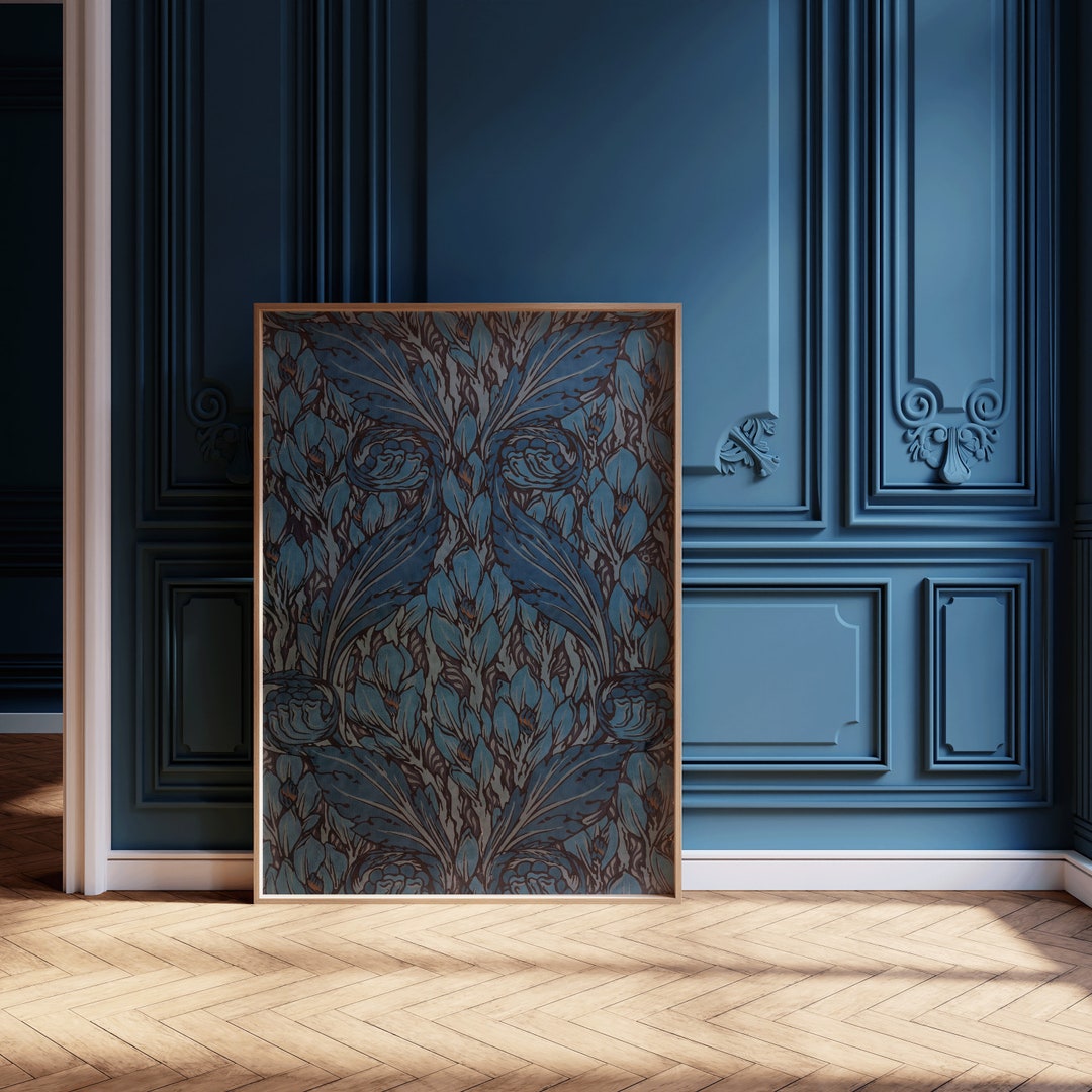 William Morris Swirling Leaf an Exceptionally Elegant Vintage Botanical ...