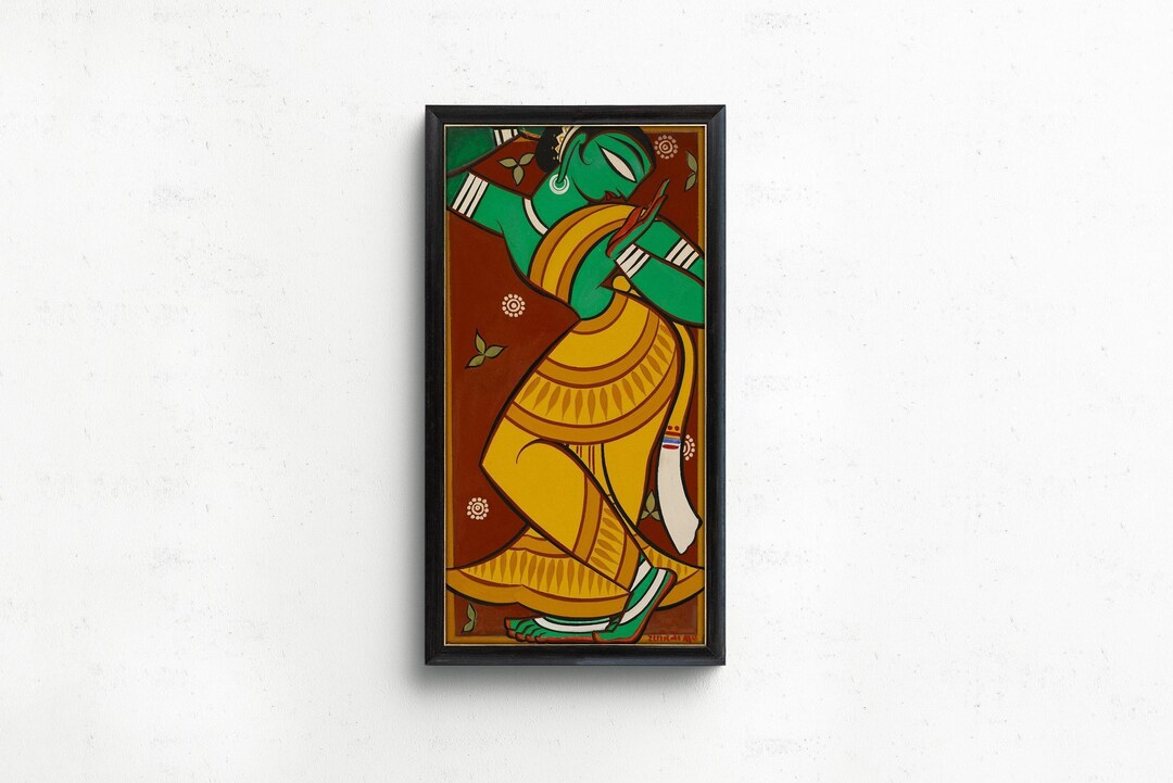 Jamini Roy - Dancing Gopini | Vintage Narrow Vertical Indian West ...