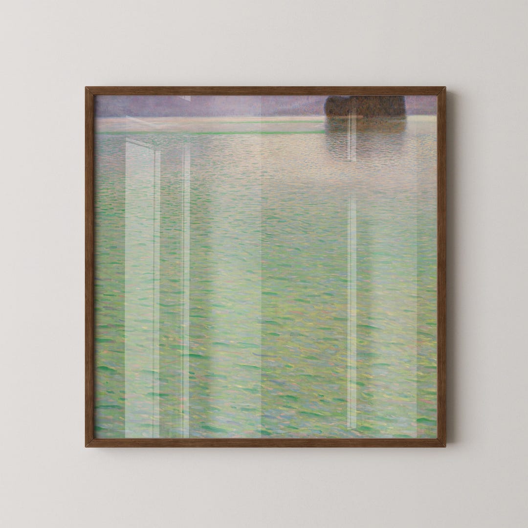 Gustav Klimt Island Attersee Print: Tranquil Green Lake Scene - Etsy