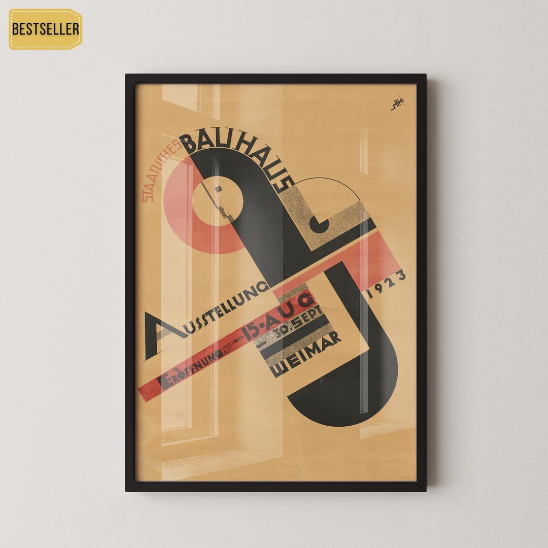 Joost Schmidt - Bauhaus Vintage Poster, Beige Black PREMIUM GICLÉE ...