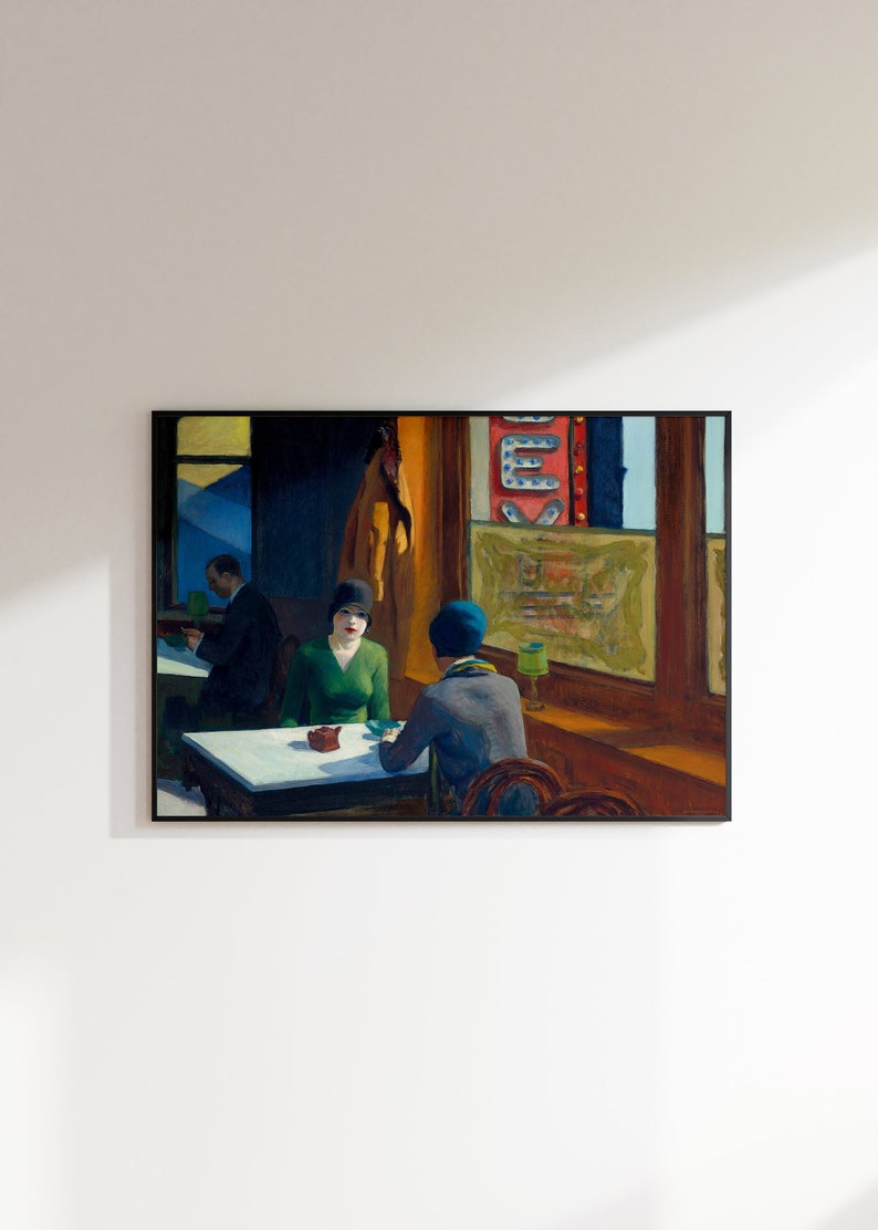Edward Hopper Cafe Fine Art Print Famous Painting Vintage Cafe Green ...