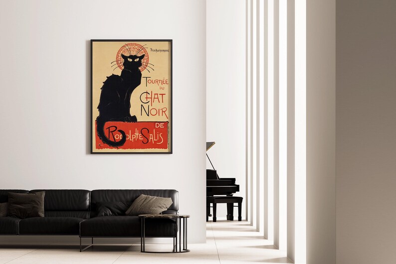 Steinlen Chat Noir - Black Cat Poster (available Handframed or Unframed ...