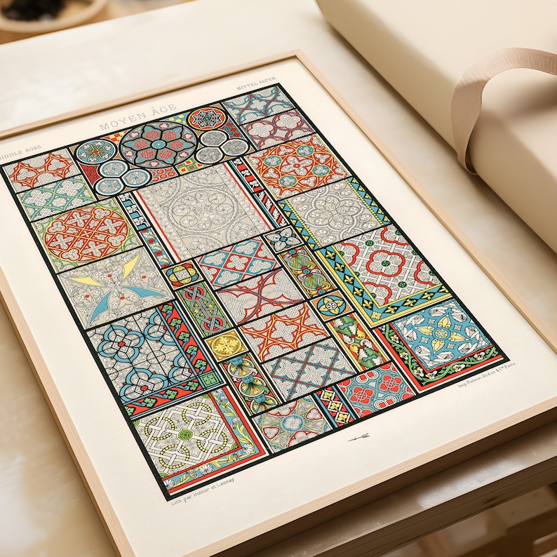 Gallery Wall Set of 9 Vintage Arabian Pattern Prints Albert Racine ...