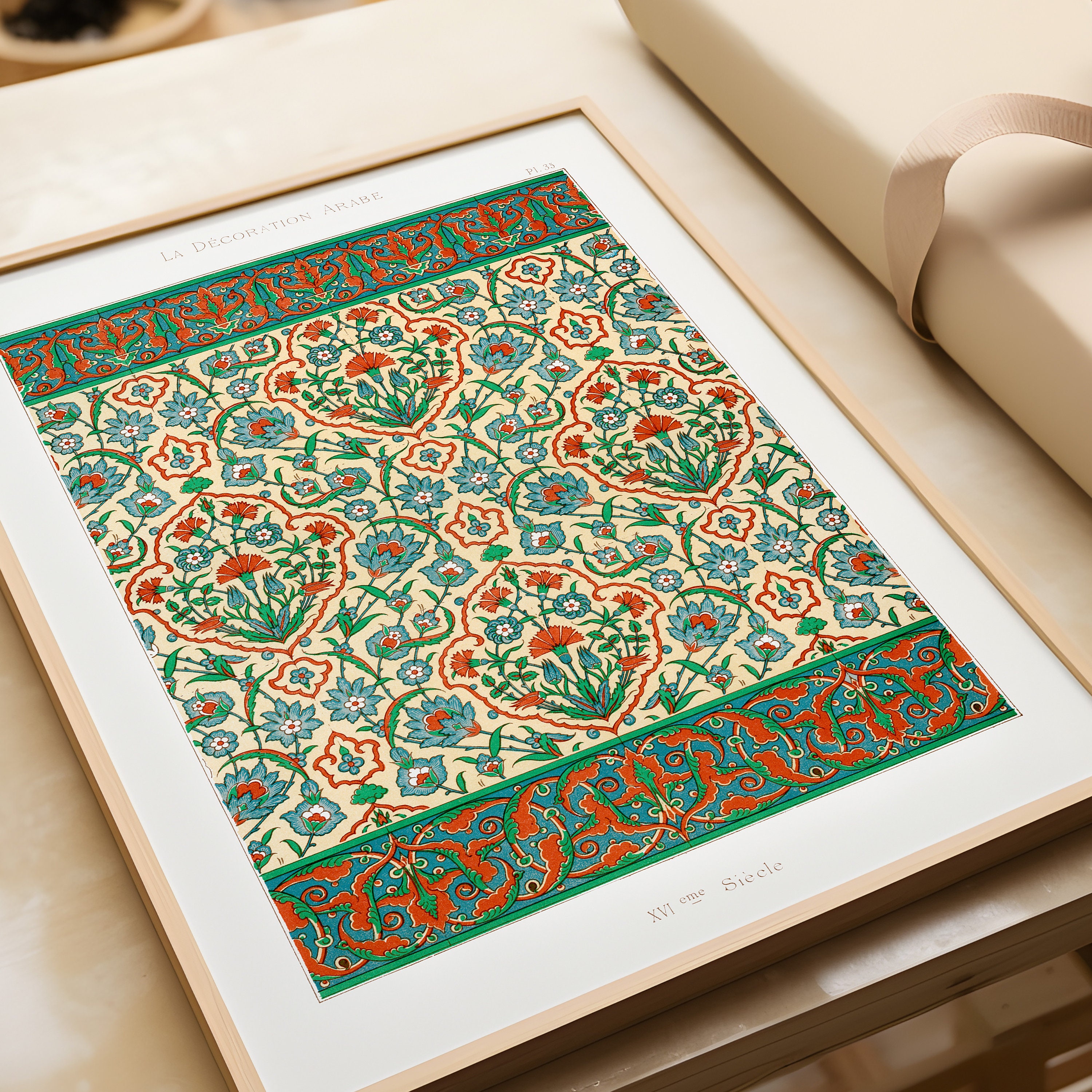 Gallery Wall Set of 9 Vintage Arabian Pattern Prints Albert Racine ...