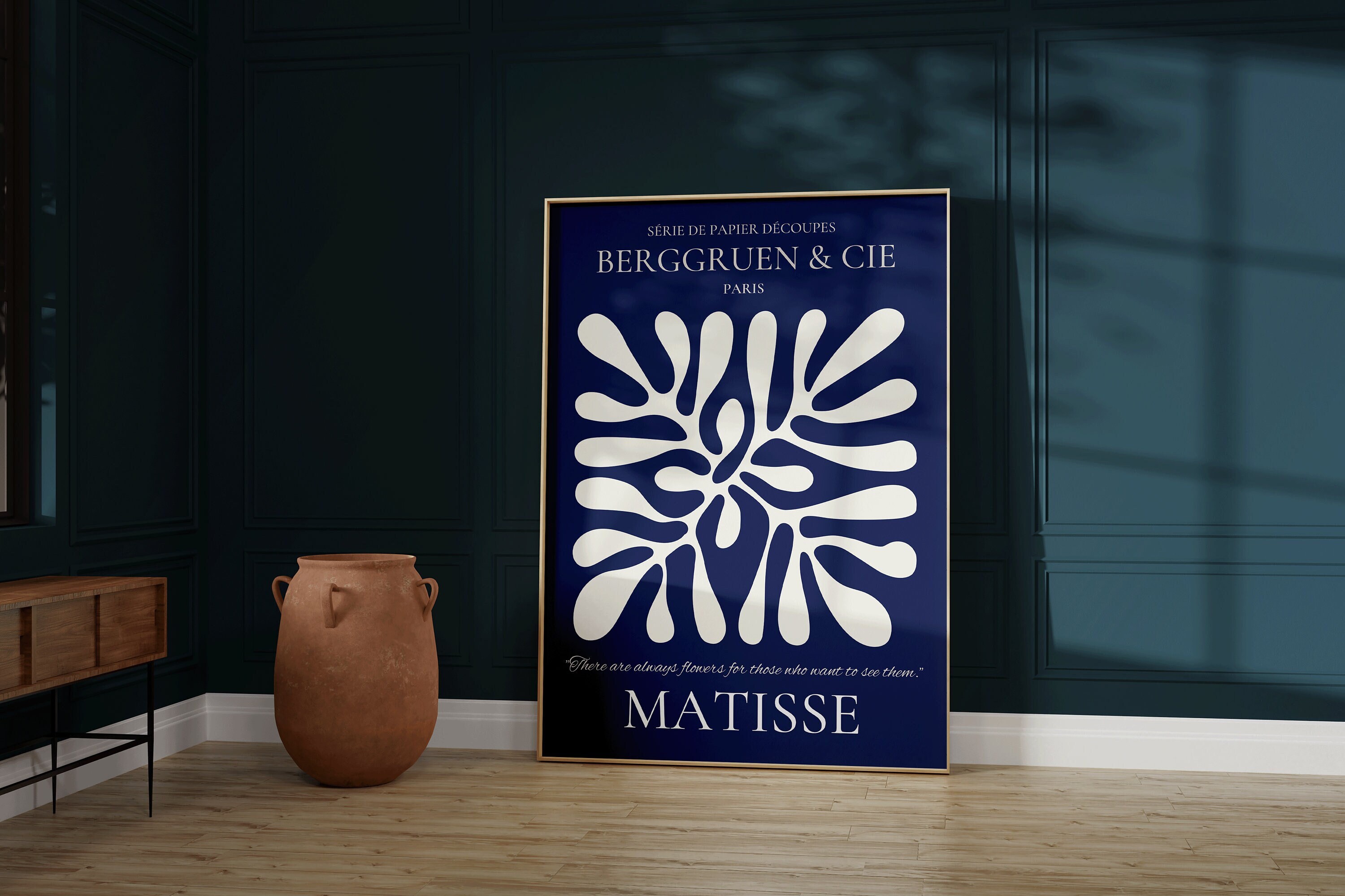 Henri Matisse Leaf Poster Papier Decoupes Exhibition Poster in Indigo ...