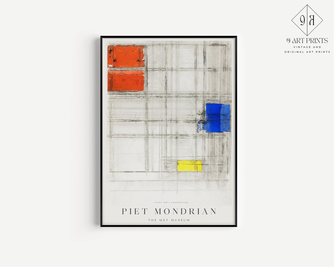 Piet Mondrian Study for a Composition Museum Poster available Framed or ...