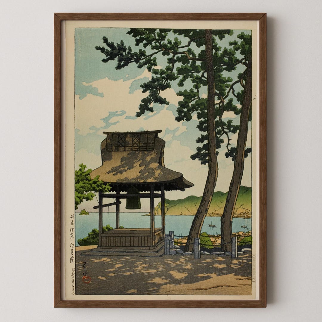 Kawase Hasui - Shogetsu Temple Giclée Print: Vintage Japanese Woodblock ...