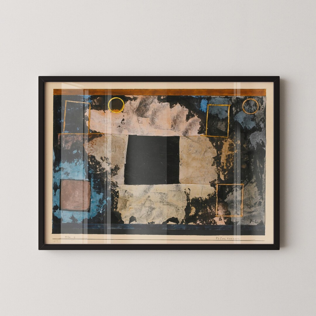Paul Klee - Rock Cut Chambers | Neutral Beige Modern Abstract Art ...