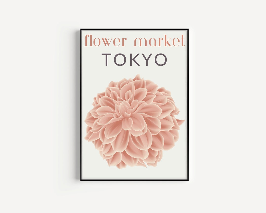 Flower Market Tokyo Modern Botanical Art Exhibition Print available ...