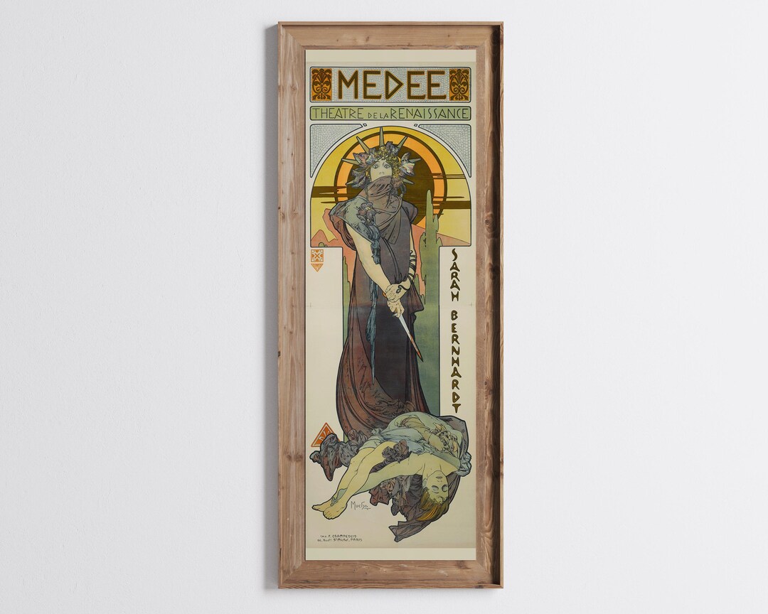 Alphonse Mucha Medee A Stunning Vintage Theatre Poster in Super Tall ...