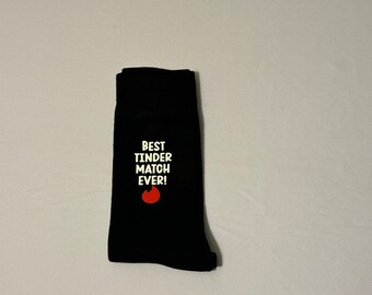 Best Tinder Match Ever/ Boyfriend Socks/ Novelty Socks/valentines Gift ...