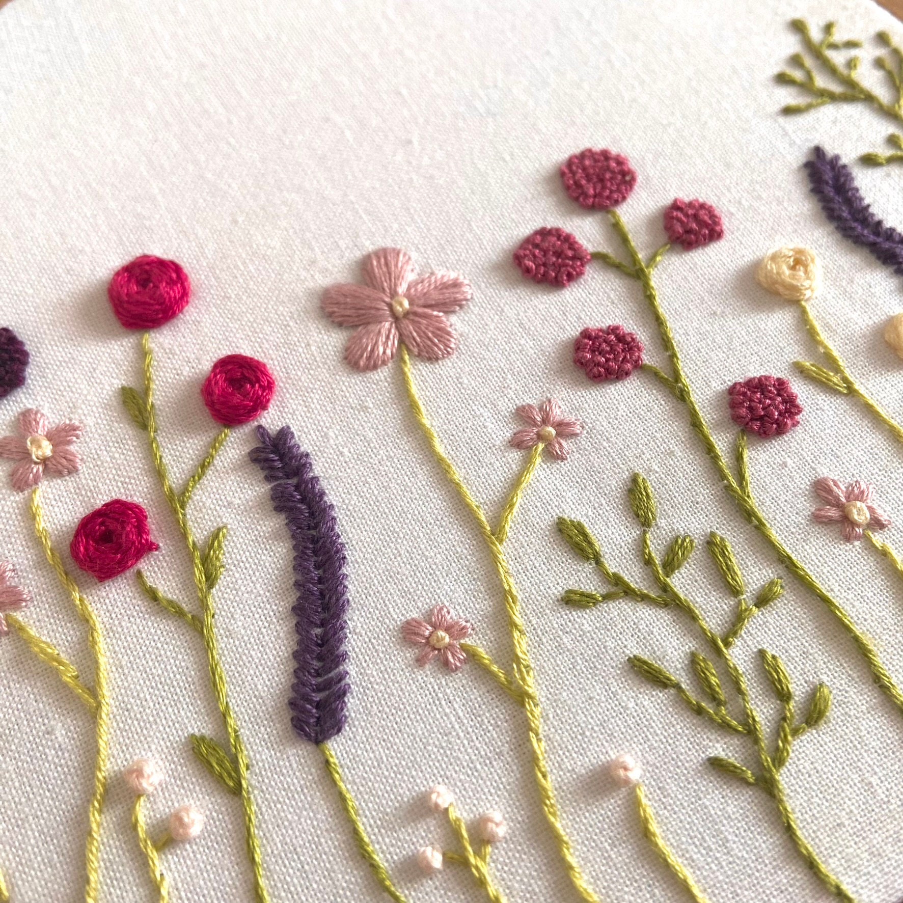 Flower Meadow Embroidery Pattern Beginner Friendly - Pdf/digital ...