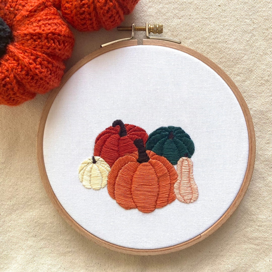 Autumn Pumpkin/squash Embroidery Pattern - Pdf/digital Pattern - Etsy