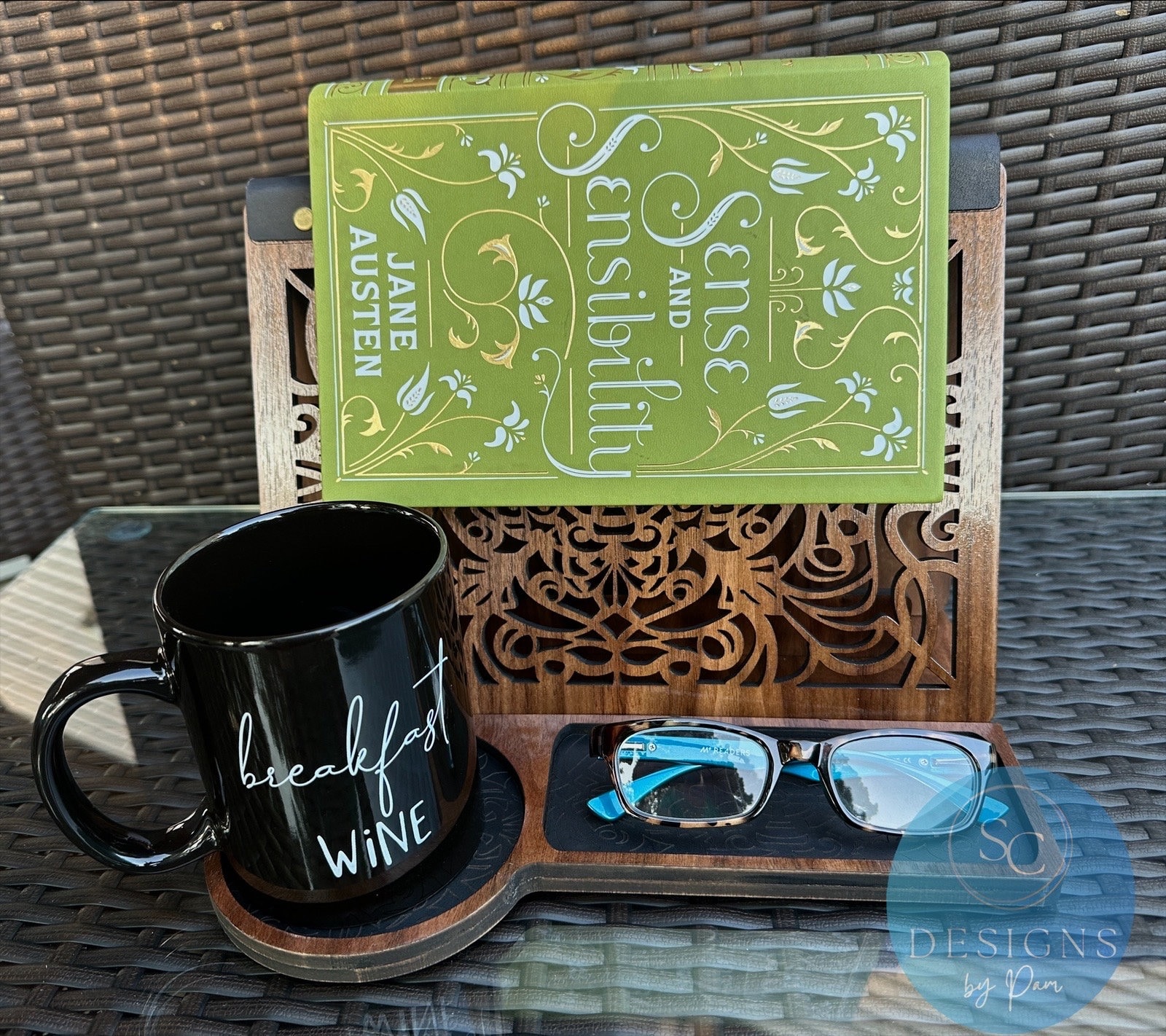 Book Valet Custom Cut Valet Book Stand Wooden Nightstand Book Page ...