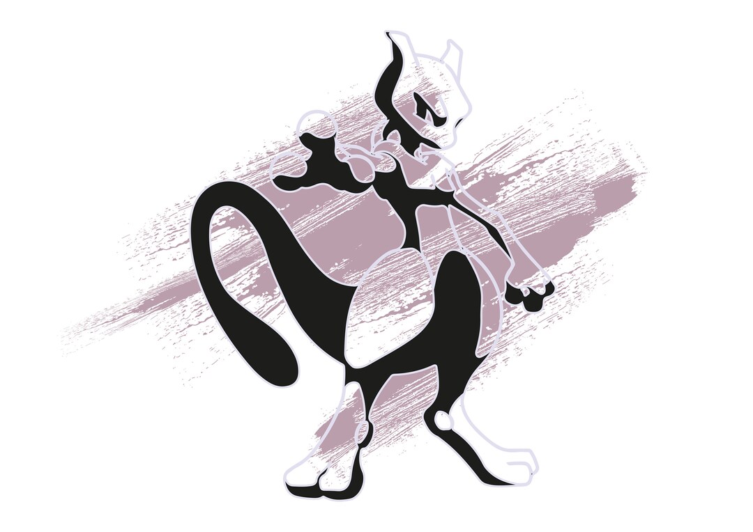 Pokemon Mewtwo Svg PNG Clipart Download Digitale per - Etsy
