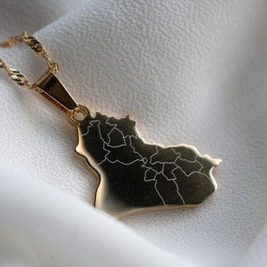 Iraq Map Necklace - Etsy UK