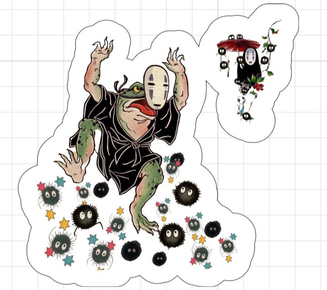 Kaonashi, Susuwatari and Aogaeru, Studio Ghibli Stickers. - Etsy