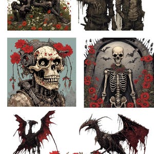 24 Sinister, Gothic Halloween Digital Images - Etsy