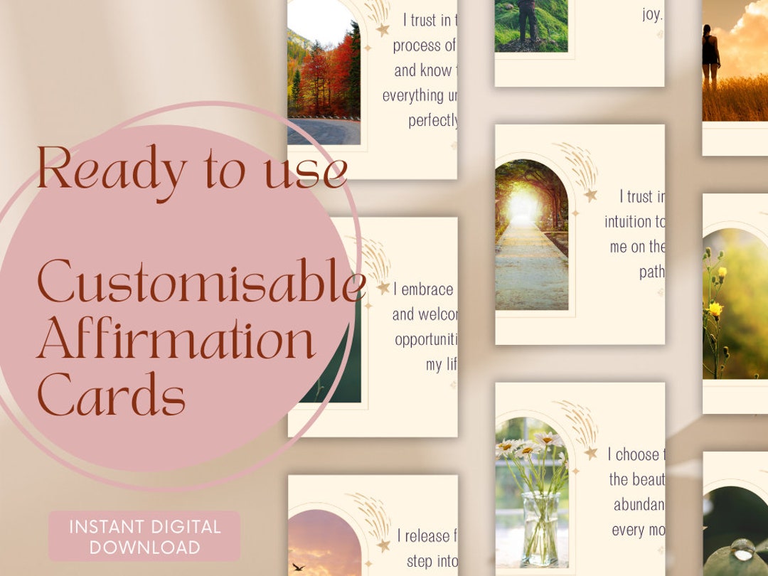 Customisable Affirmation Cards | Digital Download | Personalize, Resell ...