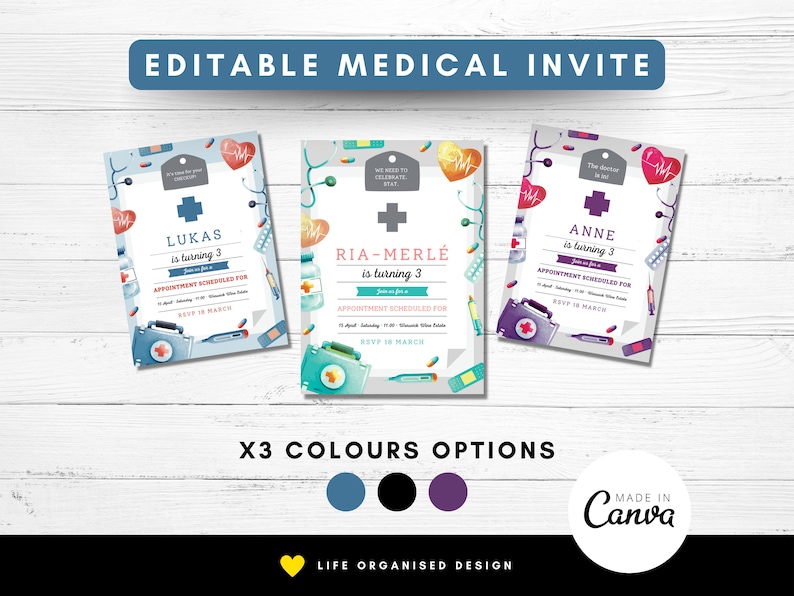 Kids Doctor Invitation | Editable Medical Party Invite - Etsy