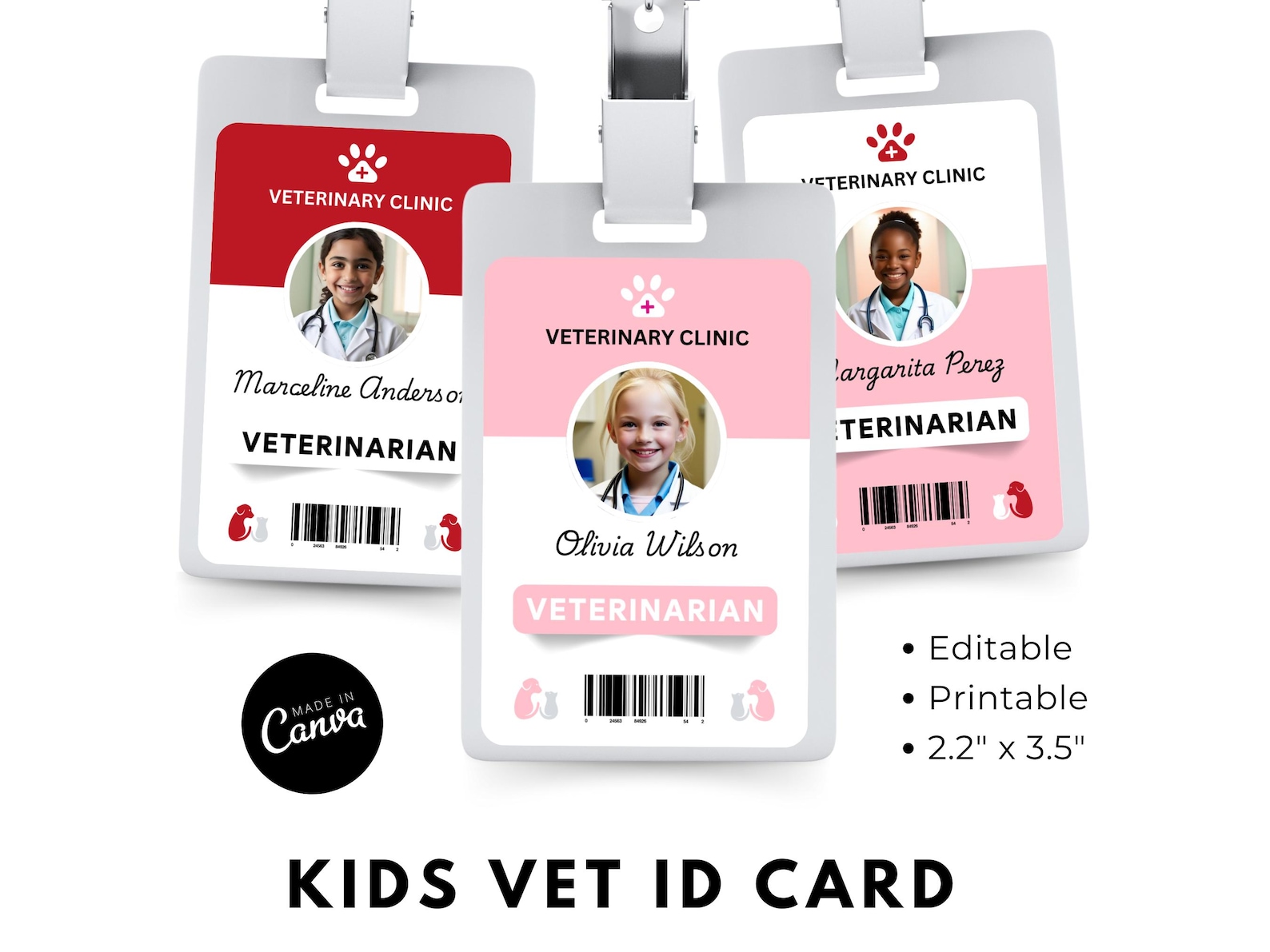 Kids Vet Name Tag | Veterinary Pretend Play Printable - Etsy