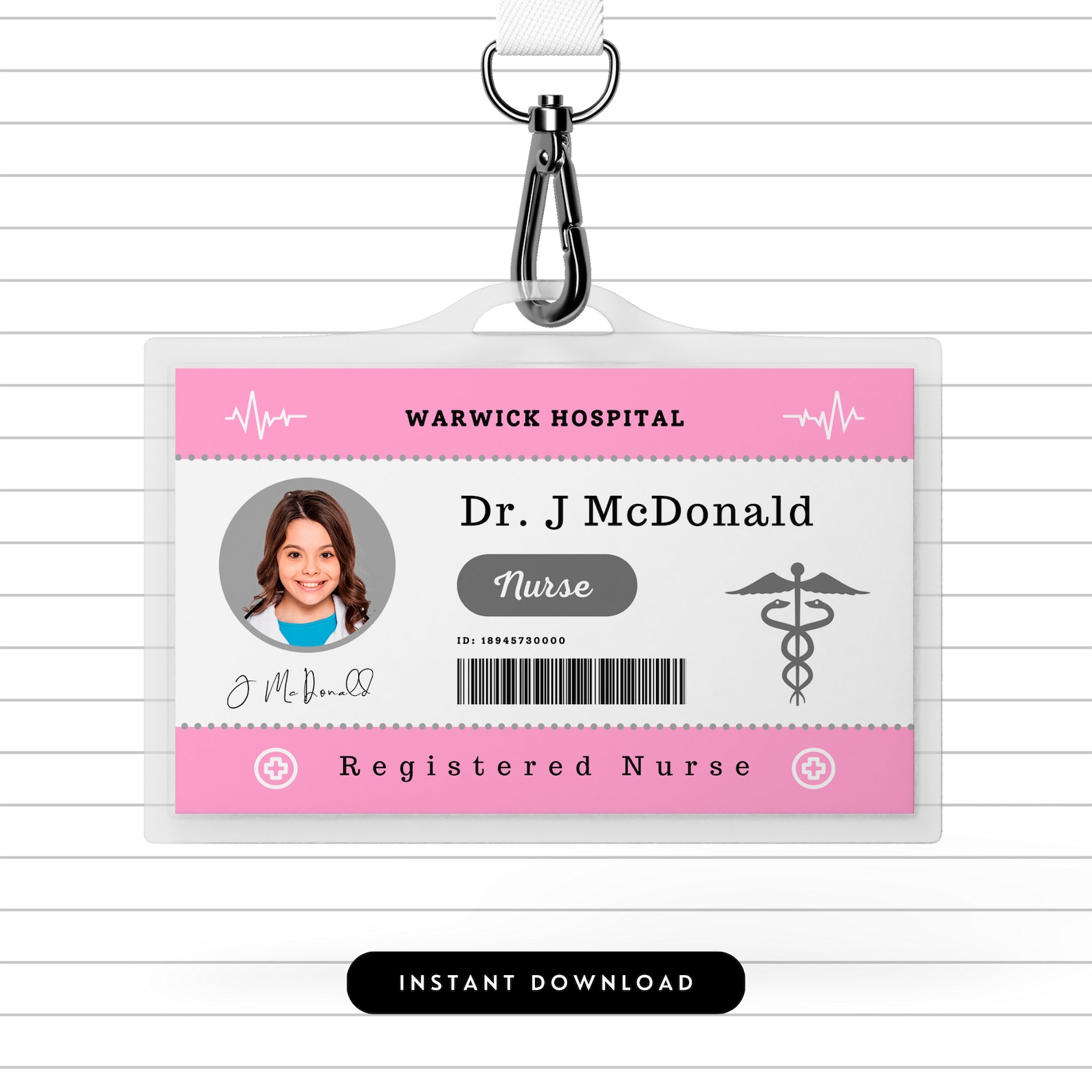 Kids Doctor/nurse Pretend Play ID Badge (digital Download) - Etsy