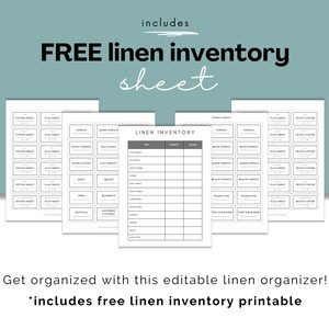 Printable Linen Closet Labels - Signs for Sheet and Linen Organization ...