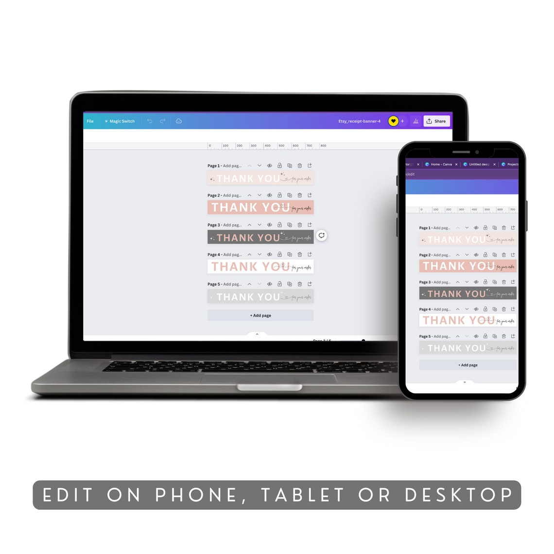 Editable Order Receipt Banner for Etsy Shop - Etsy