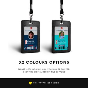 Animal Hospital Staff ID Pretend Play Kids Vet ID Badge Editable - Etsy