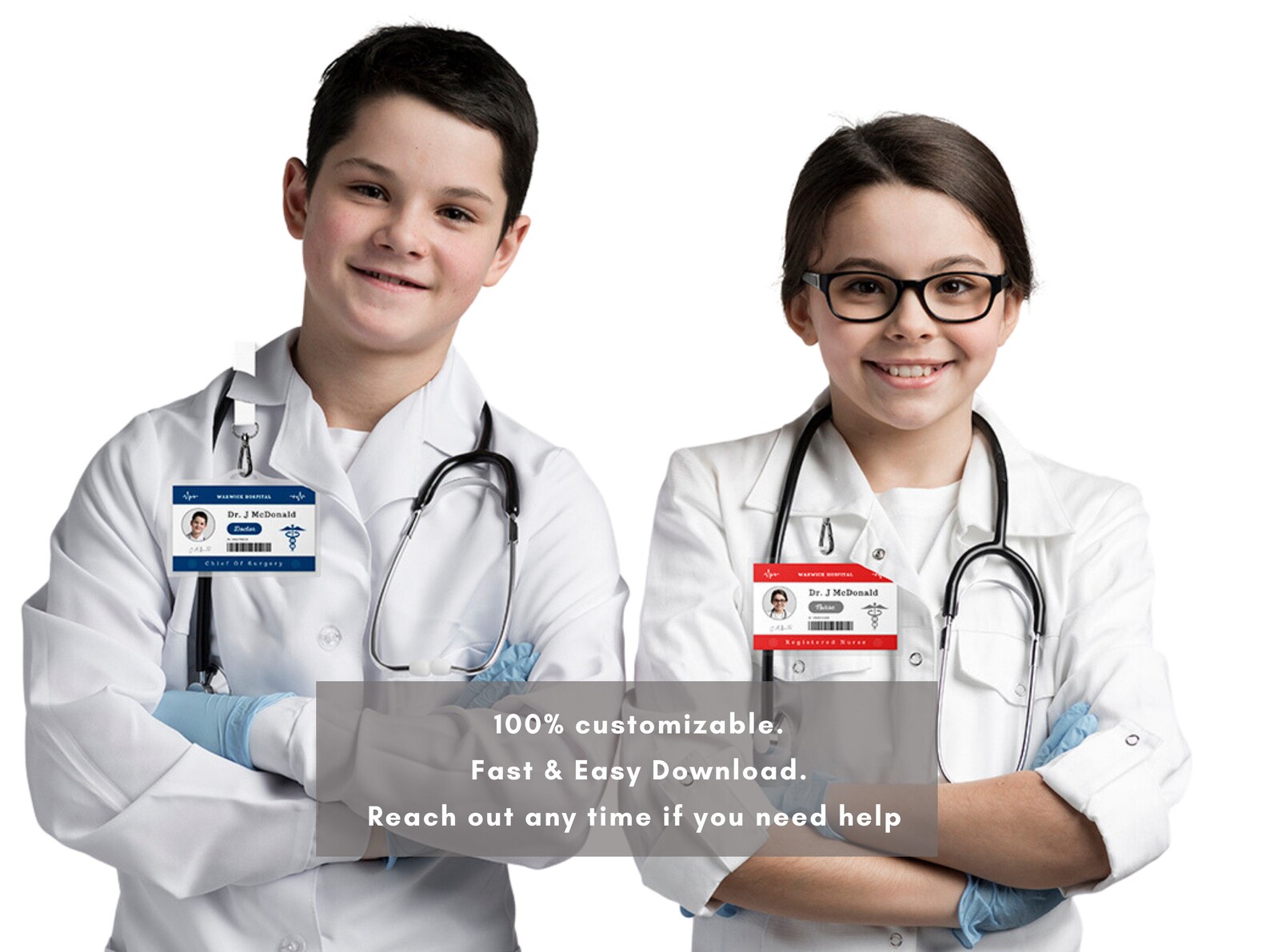 Doctor ID Badge Template for Kids - Etsy