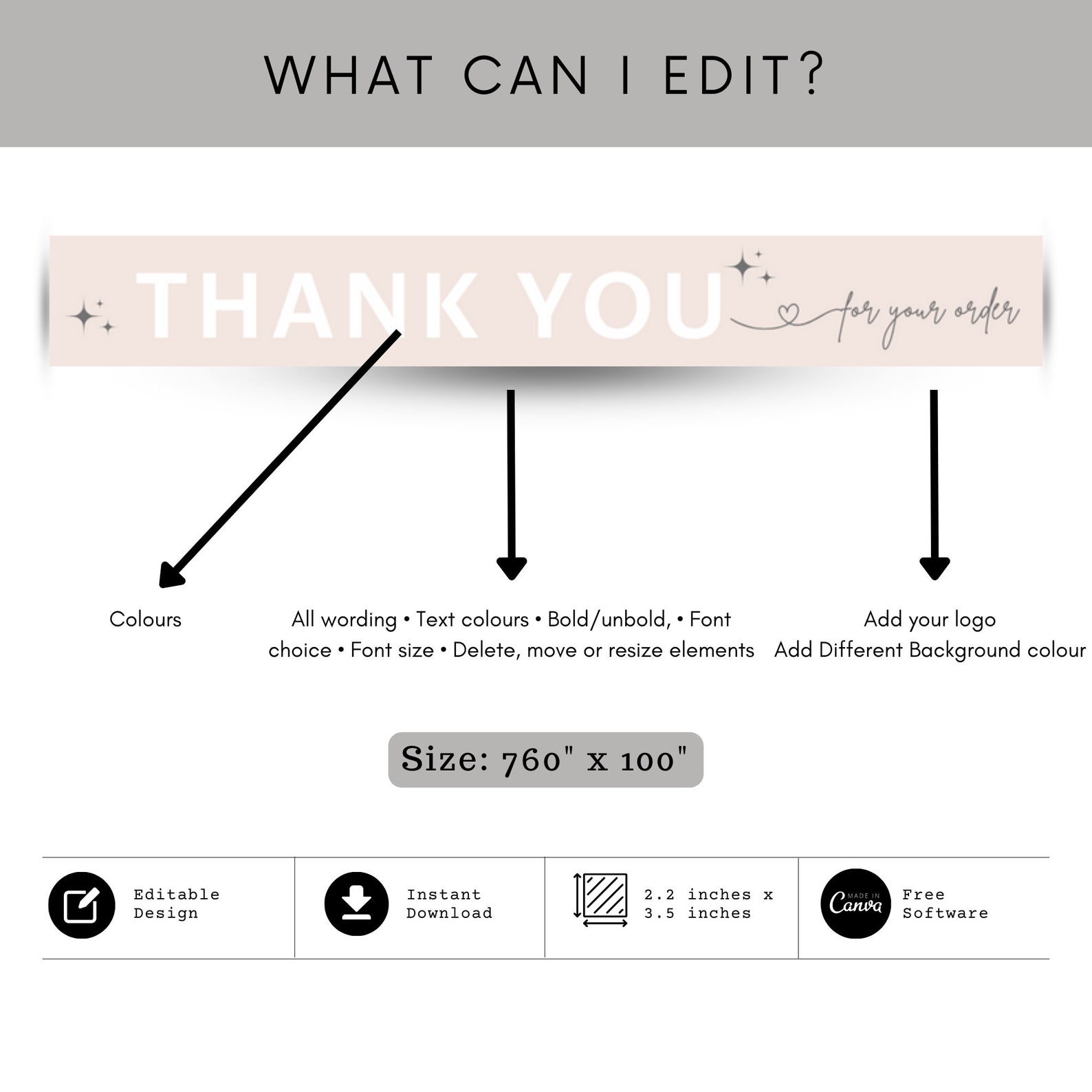 Editable Order Receipt Banner for Etsy Shop - Etsy