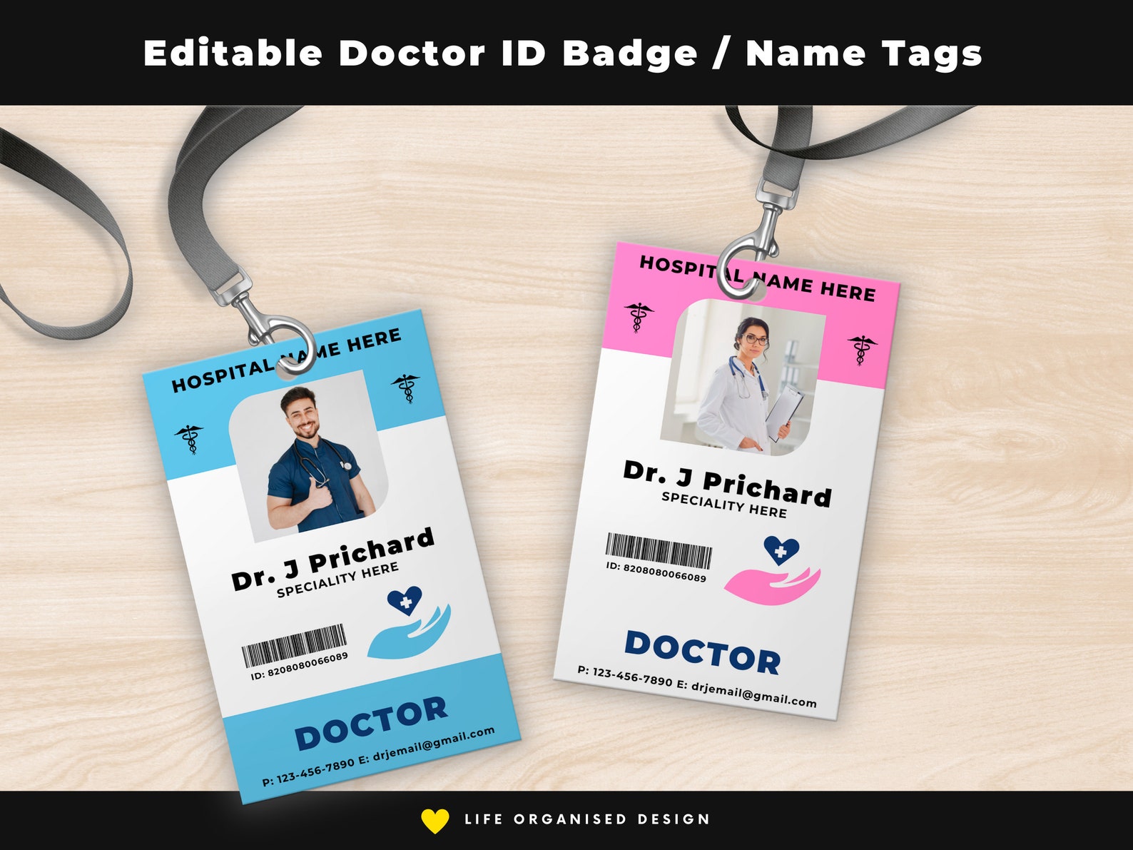 Editable Kids Doctor Tag Medical ID Card - Etsy