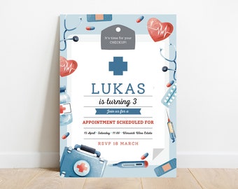 Medical Birthday Party Invitation, Nurse Birthday Party, Doctor Party ...