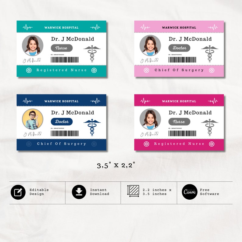 Buy Kids ID Name Badge Doctor Pretend Play ID Nurse Badge Online in ...