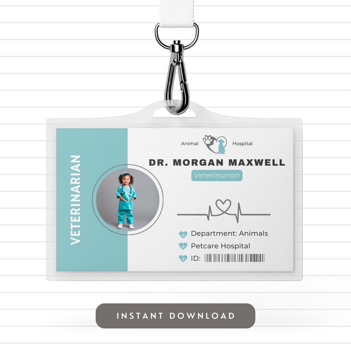 Kids Doctor Badge Pretend Play Nurse Name Badge Vet ID Card - Etsy