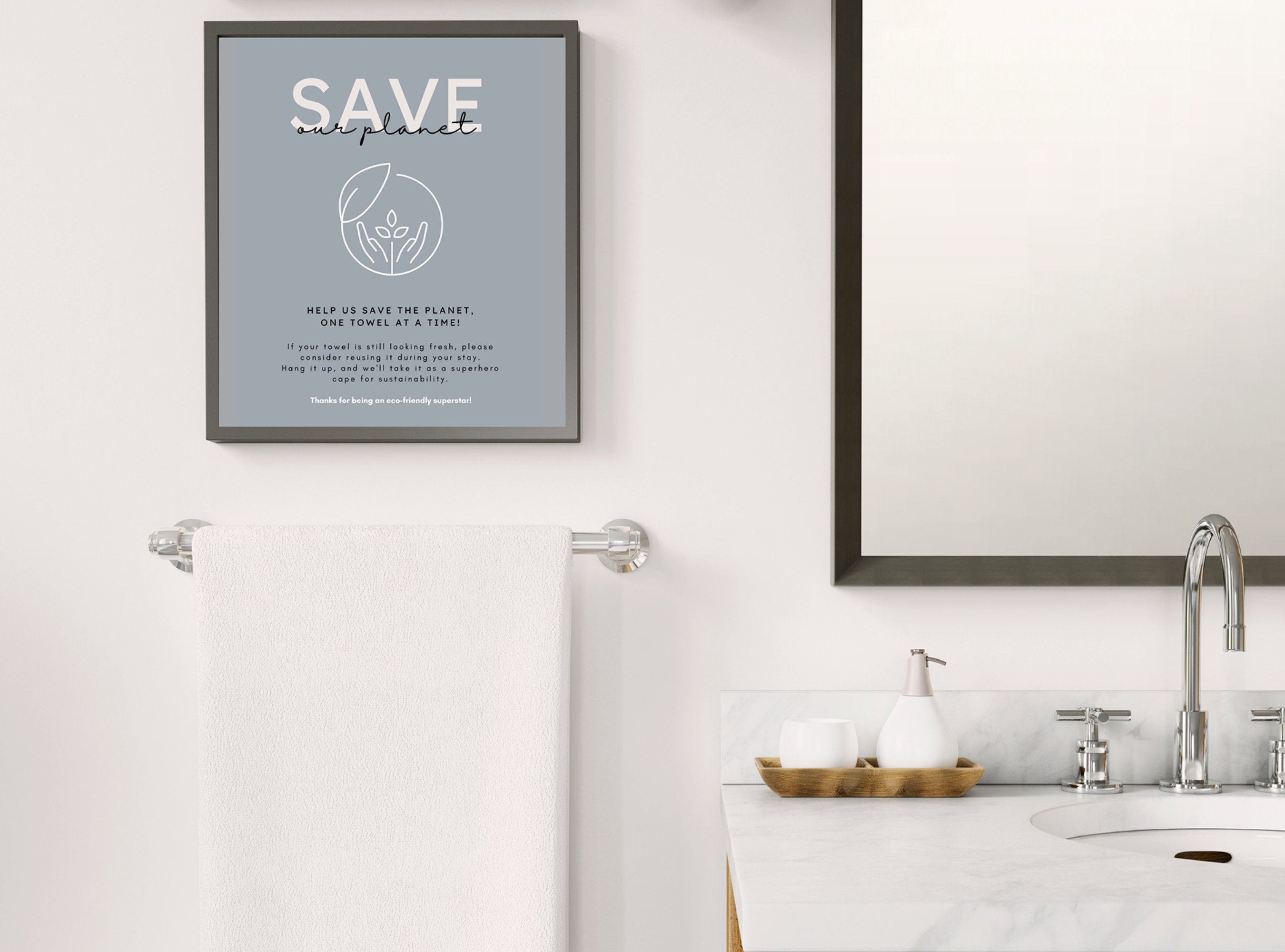 Towel Reuse Sign Printable - Etsy