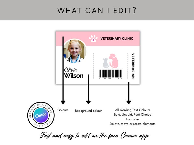 Kids Vet Name Tag | Veterinary Pretend Play Printable - Etsy