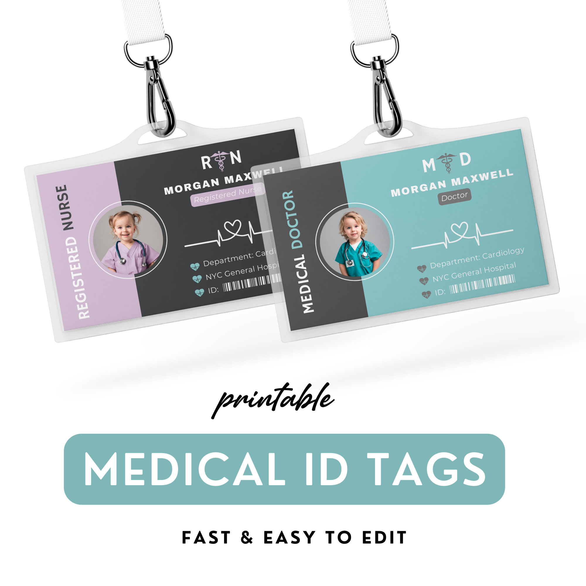 Kids Doctor Badge Pretend Play Nurse Name Badge Vet ID Card - Etsy