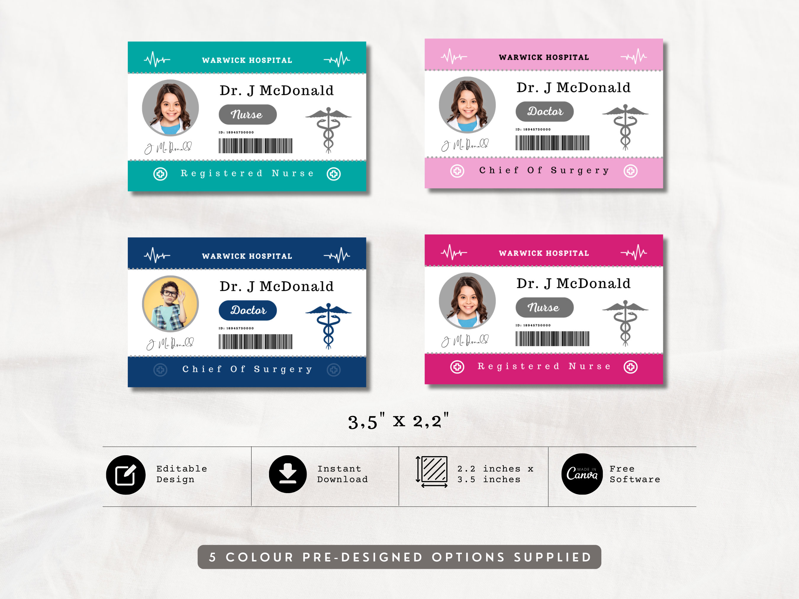 Doctor ID Badge Template for Kids - Etsy