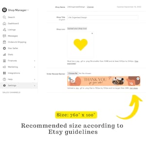 Order Receipt Banner for Etsy Shop - Etsy