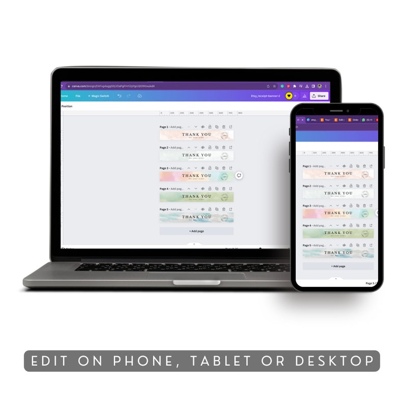 Etsy Shop Receipt, Etsy Receipt Banner Canva Templates, Etsy Order ...