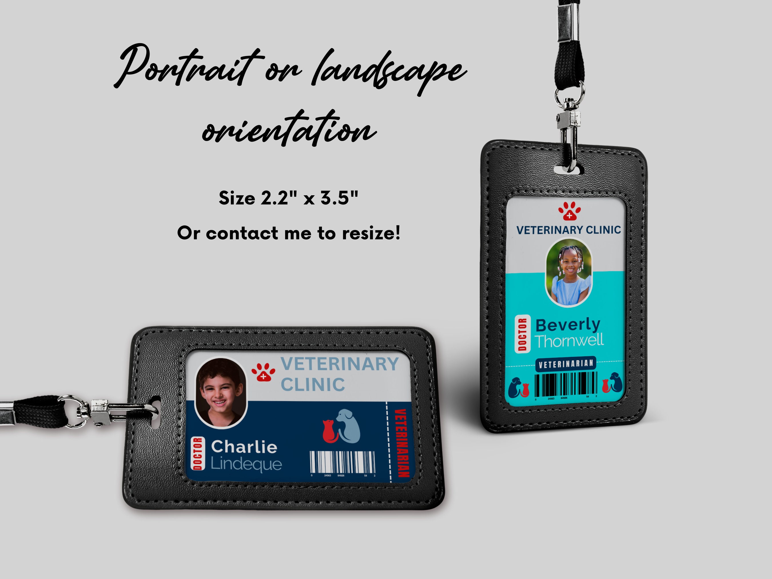 Animal Hospital Staff ID Pretend Play Kids Vet ID Badge Editable - Etsy