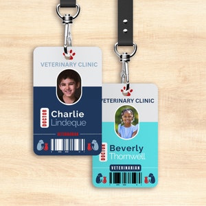 Vet Badge Kids Doctor ID Badge Editable - Etsy