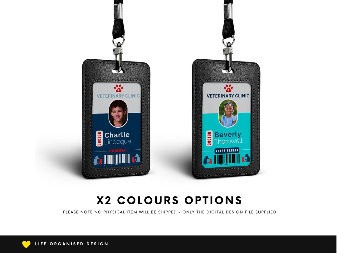 Vet Badge Kids Doctor ID Badge Editable - Etsy