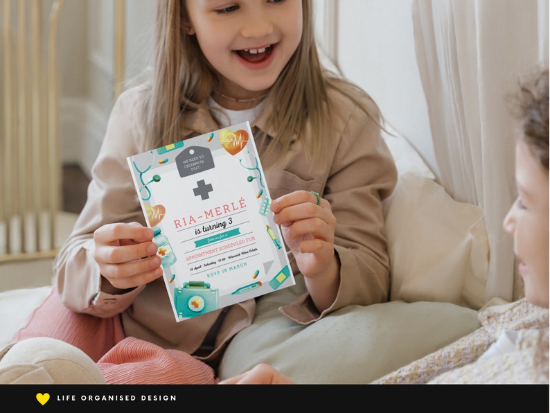 Kids Doctor Invitation Editable Medical Party Invite - Etsy