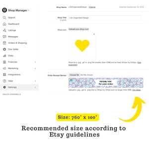 Etsy Shop Order Receipt Banner Editable Template - Etsy