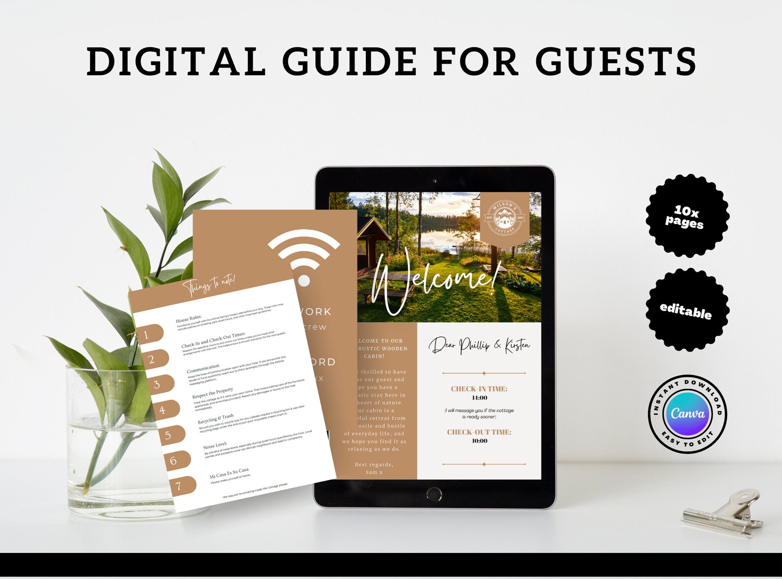 Airbnb Welcome Booklet Editable Host Template - Etsy