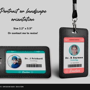Kids Doctor ID Badge Printable Editable Hospital Staff ID Pretend Play ...
