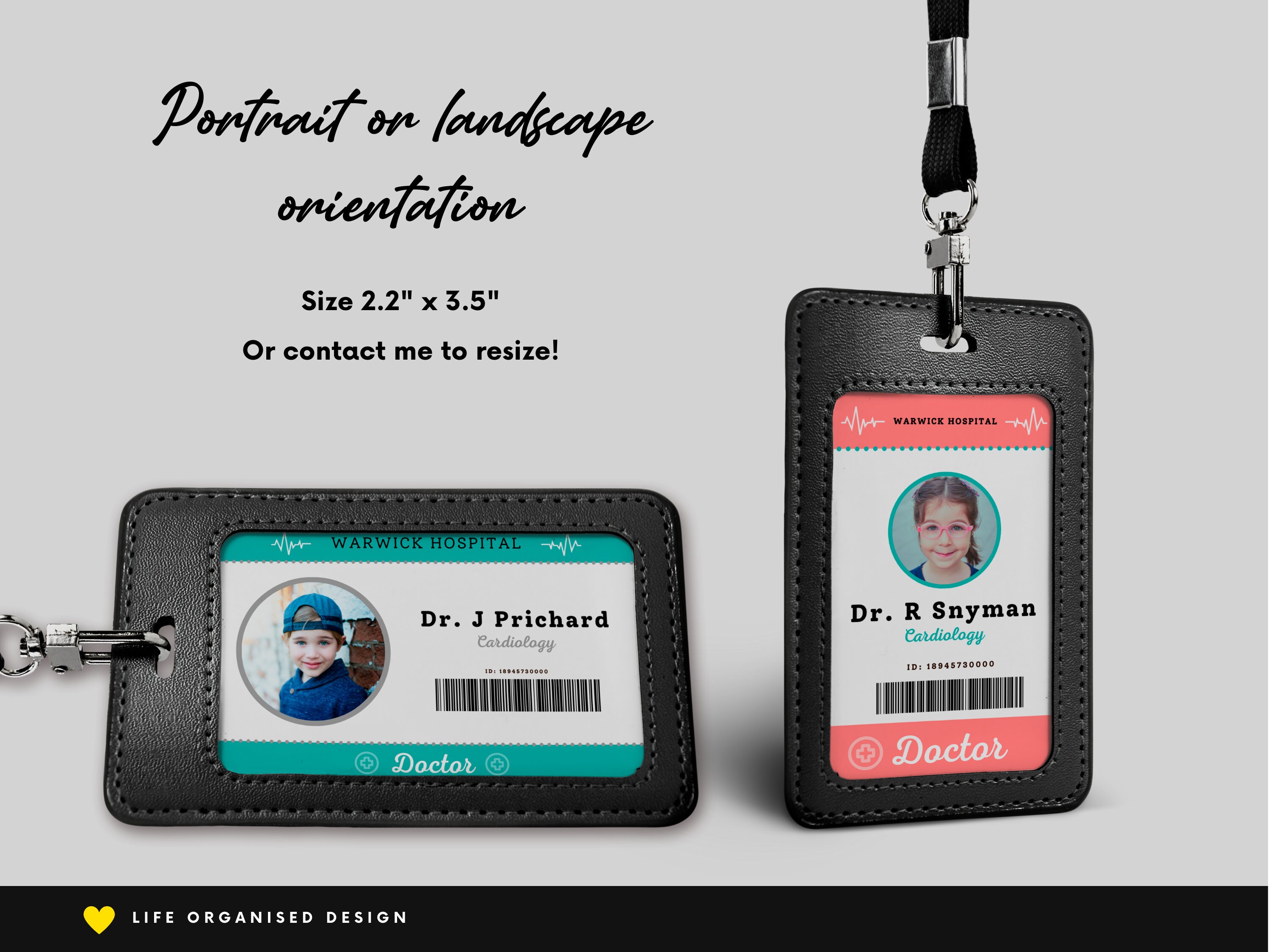 Kids Doctor ID Badge Printable Editable Hospital Staff ID - Etsy